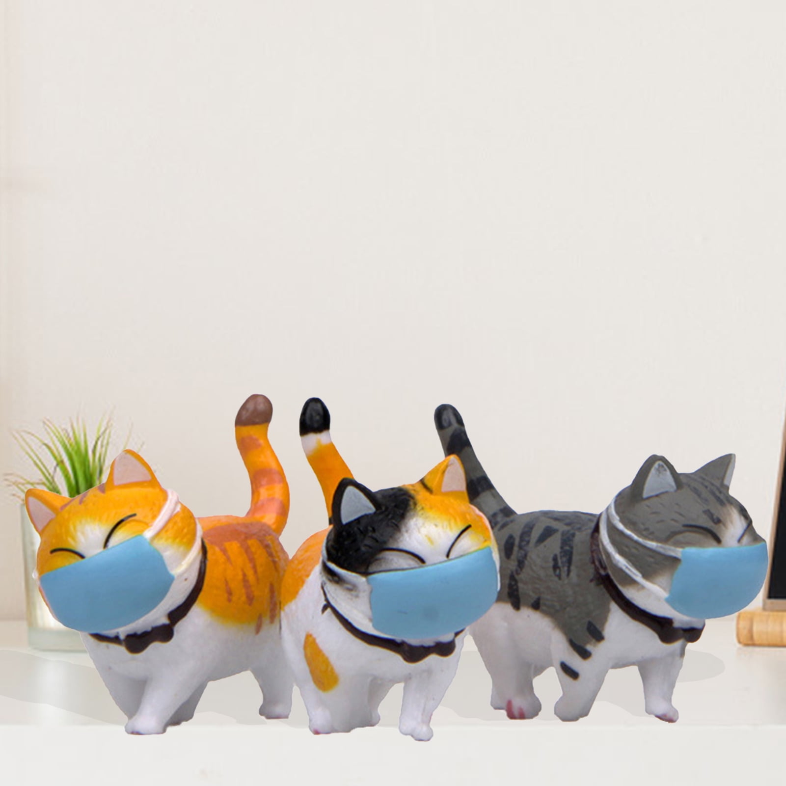 Aimiya Cat Figurine Cute Fat Cat Design PVC Home Cat Figurine for Home ...