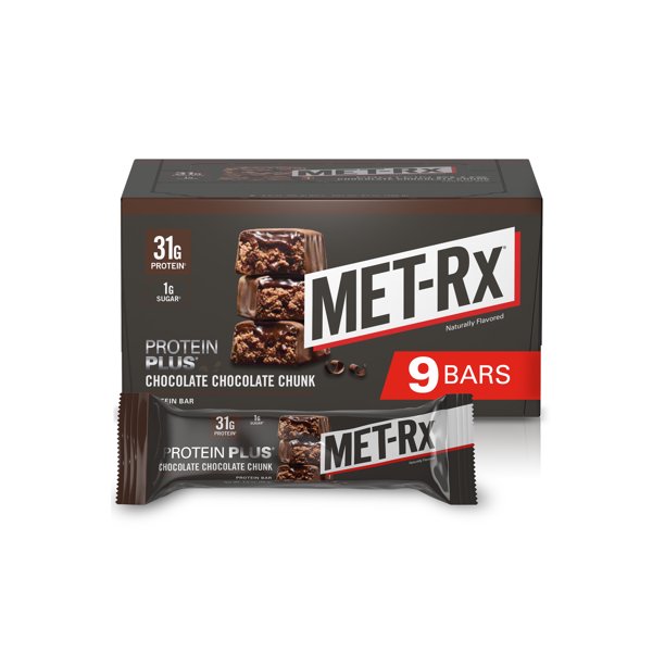 MET-Rx Protein Plus Bar, Chocolate Chocolate Chunk, 32g Protein, 9 Bars ...