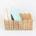 Growment Scalloped Edge Paper Rope Storage Baskets, Hand Woven, 14x10 ...