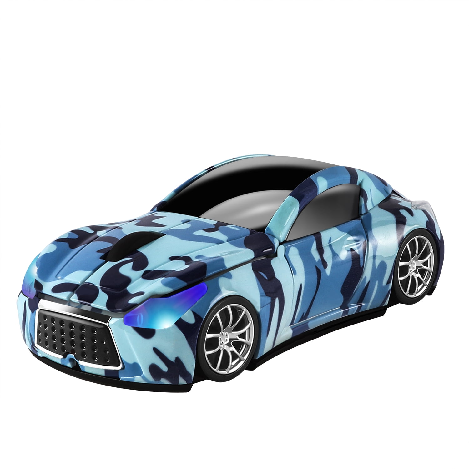 PloutoRich Car Shaped Wireless Mouse, 2.4GHz, USB Receiver - Blue ...