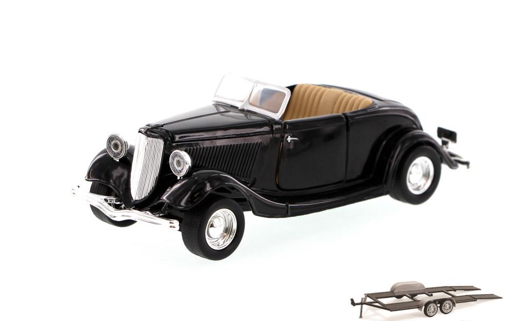 Diecast Car & Trailer Package - 1934 Ford Coupe Convertible, Black ...