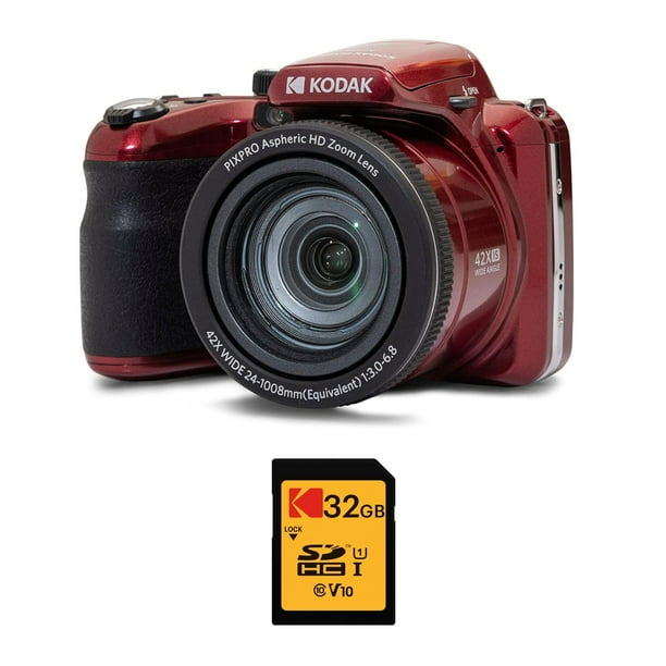 Kodak Pixpro AZ425 Astro Zoom 20MP Camera With 42x Zoom (Red) with 32GB SD - Walmart.com