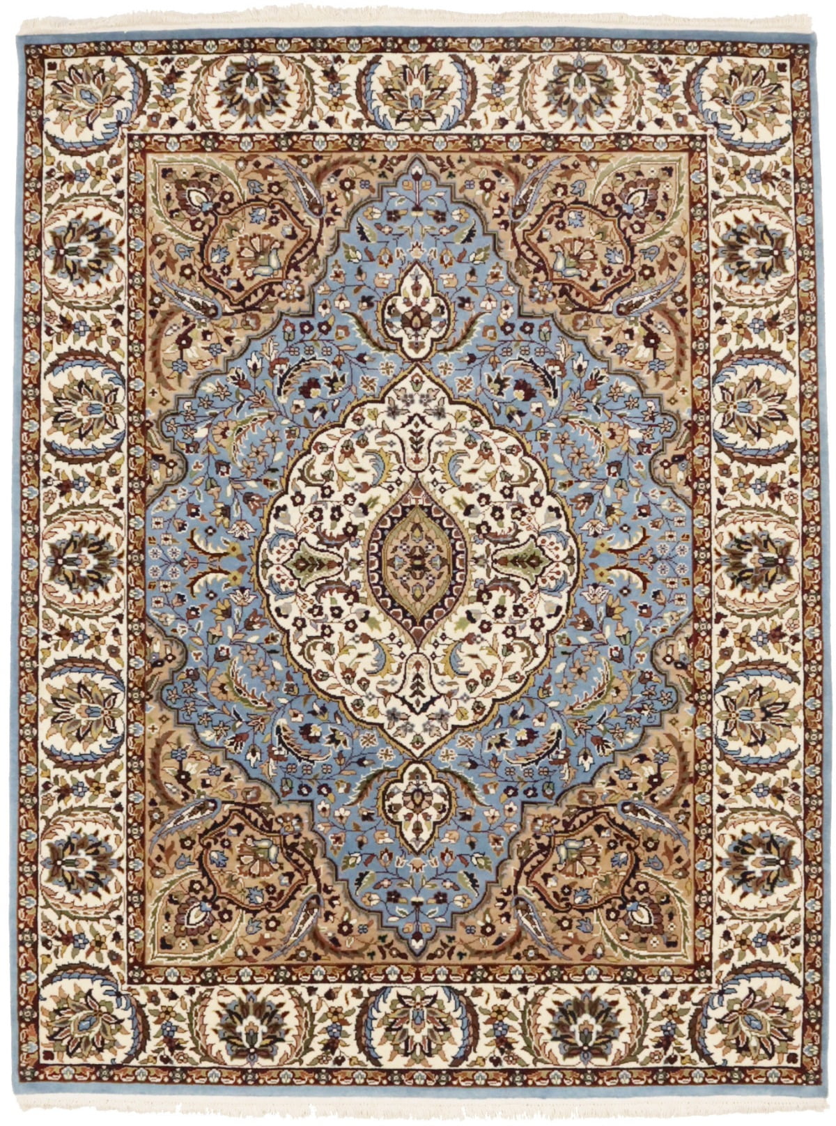 Blue Floral Kirman 5'9X7'6 Oriental Rug - Walmart.com