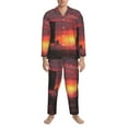 Hirioo Sunset Western Desert Cowboy for Men's Pajama Sets 2 Piece Pjs ...