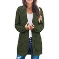 Aellinatey Women's Long Sleeve Cable Knit Cardigan Sweaters Open Front ...