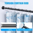 Adjustable Spring Tension Shower Curtain Rod Black 32-104 Inches ...