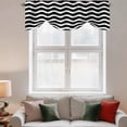 Black Water Ripple Tie Up Valance Curtains Striped Adjustable Light ...