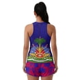 Binienty Haiti Flag Pattern Women's Tankini Shorts Set, Removable Chest ...