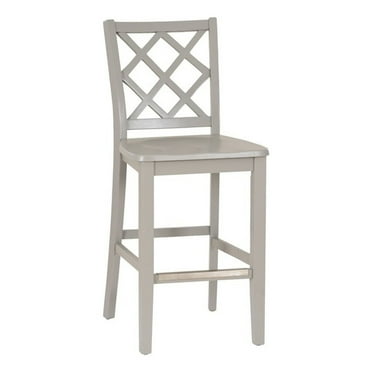 Linon Emmy Full Back Wood Counter Stool, 26" Seat Height, Gray Wash ...