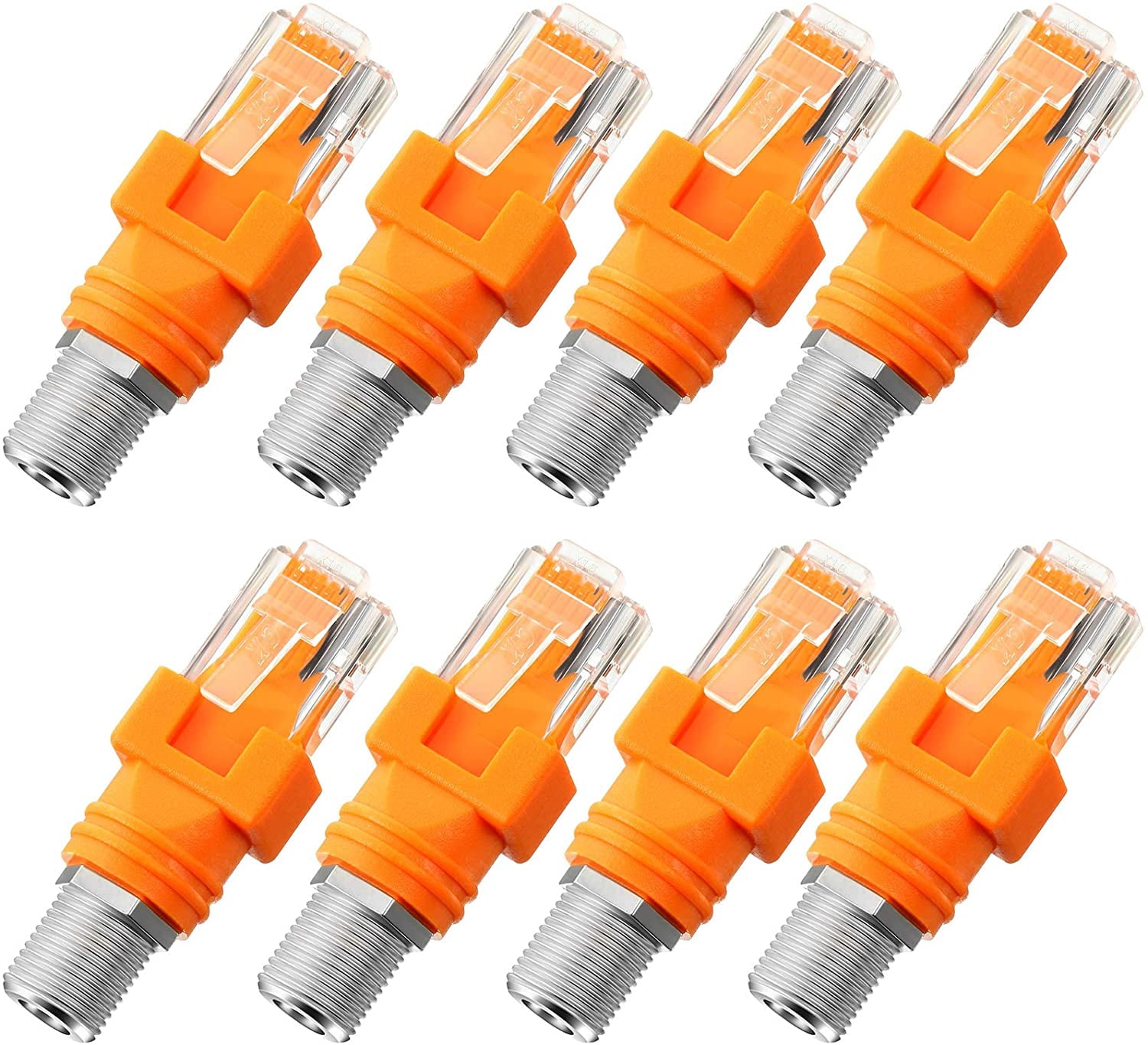 8 Packs RF to RJ45 Converter Adapter F Female to RJ45 Male Coaxial ...