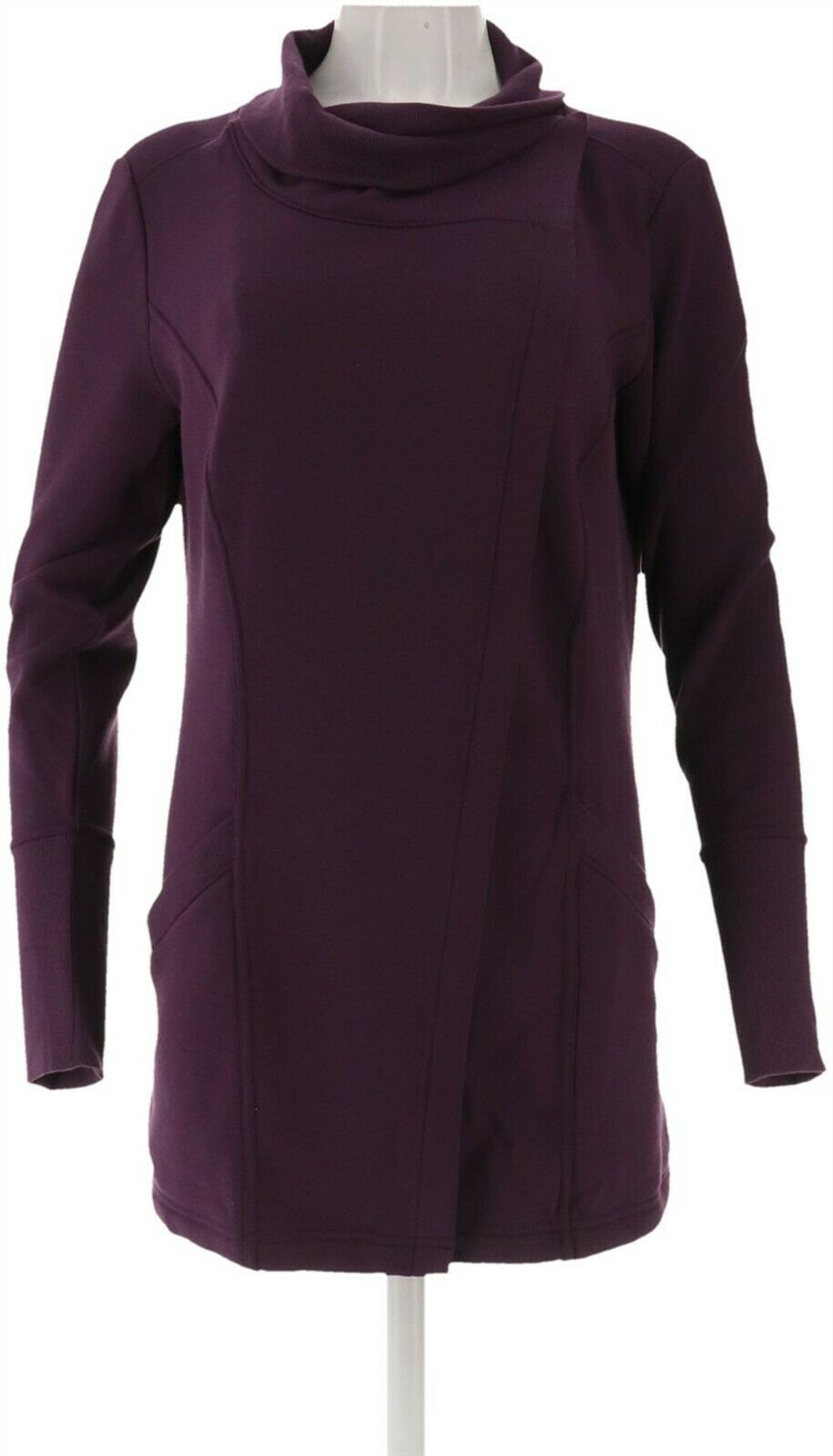 Susan Lucci Collection Cowl Neck Long Slv Jacket Plum 1X NEW A343567 ...
