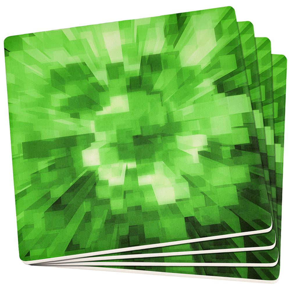 World Game Builder Forest Blocks Set of 4 Square Sandstone Coasters ...