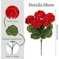 Artificial Geranium Flowers Red 24Pcs Outdoor Indoor Garden Porch Decor ...
