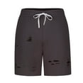 Cosfo Workout Mens Shorts Running Athletic Ripped Short Pants Loose Drawstring Elastic Waist