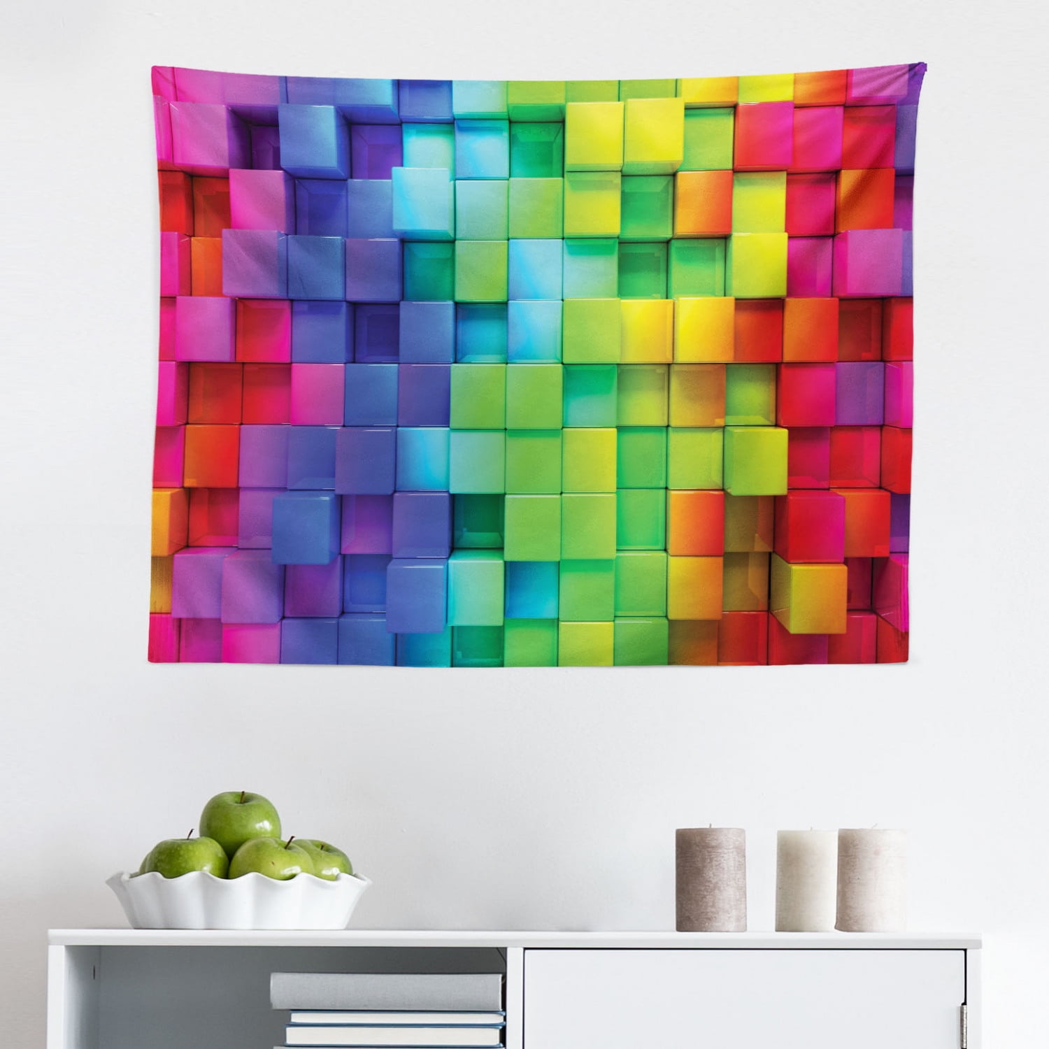 Colorful Tapestry, Human Handprint Watercolor Paint Effect Open Palms ...