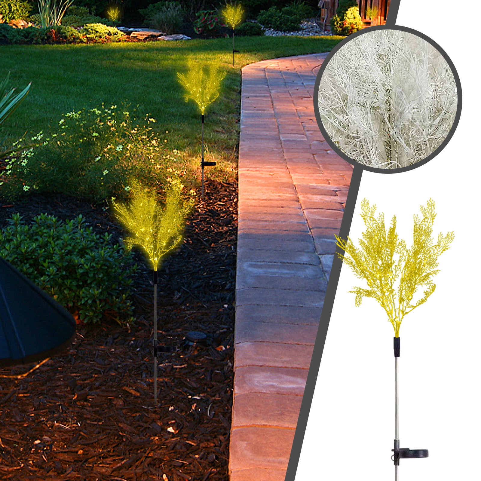 Pompotops Bright Solar Pathway Lights, Solar Energy Lamp, Ground ...