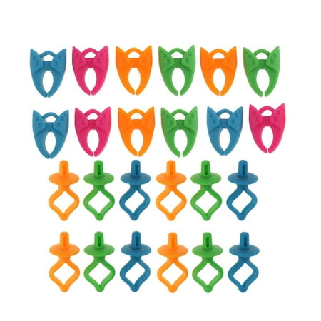 24 Piece Mixed Color Silicone Bobbin Holders Clips Clamps for Sewing ...
