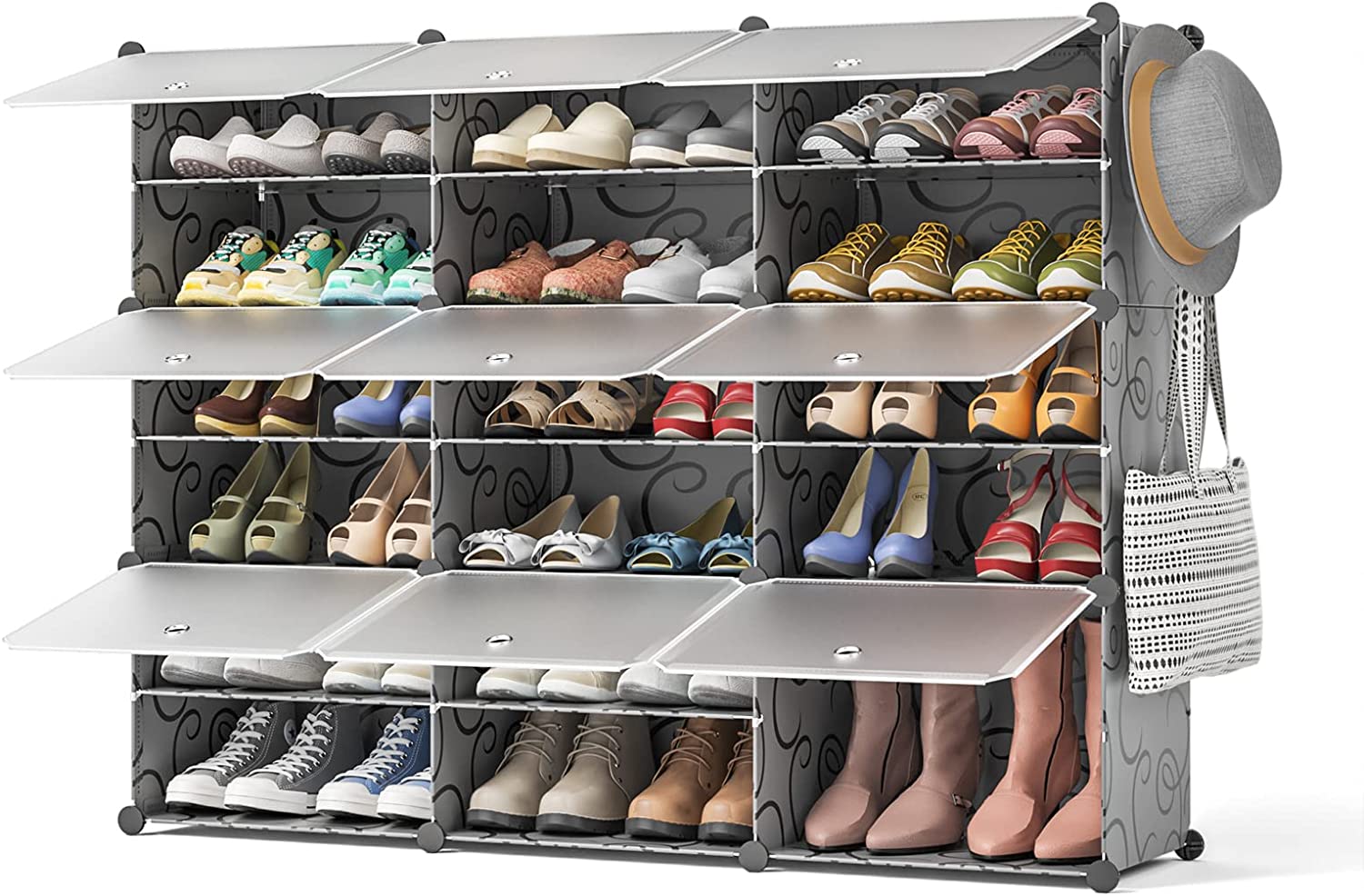 Shoe Rack, 6 Tier Shoe Rack Organizer 36 Pairs Shoe Cabinet Shoe ...