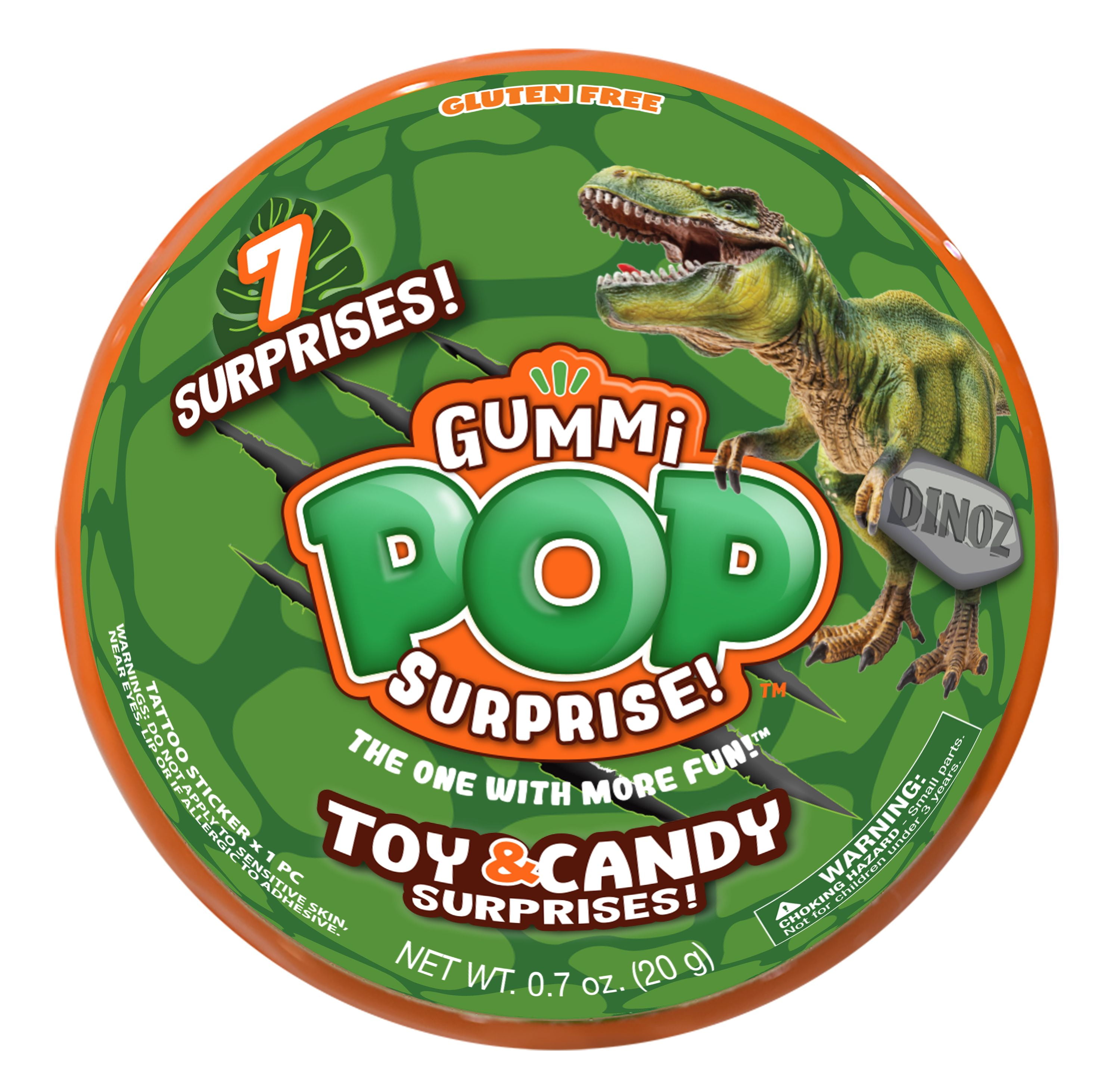 Gummi Pop Surprise! Dinoz Easter Pop, Peel, and Reveal 7 Toy & Candy ...