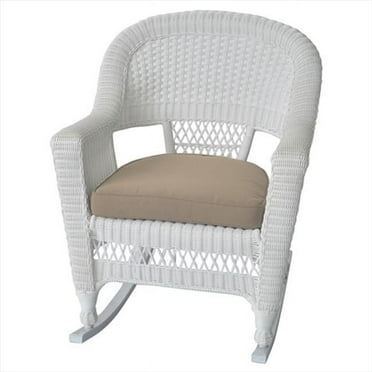 Jeco W00206R-B-2 White Rocker Wicker Chair - Set 2 - Walmart.com