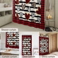 Bathroom Shower Curtain Valentines Red Buffalo Plaid Waterproof Shower ...