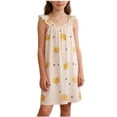 Babcutegg Cute Floral Print Sleeveless Ruffle Strap Nightgown With ...