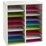 Safco Grey 16 Compartment Wood Adjustable File Organizer - Walmart.com