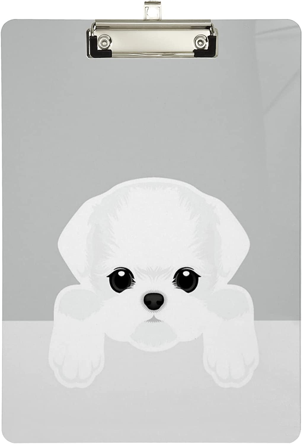 FMSHPON Cute Cartoon Maltese Dog Clipboard Hardboard Wood Nursing Clip ...