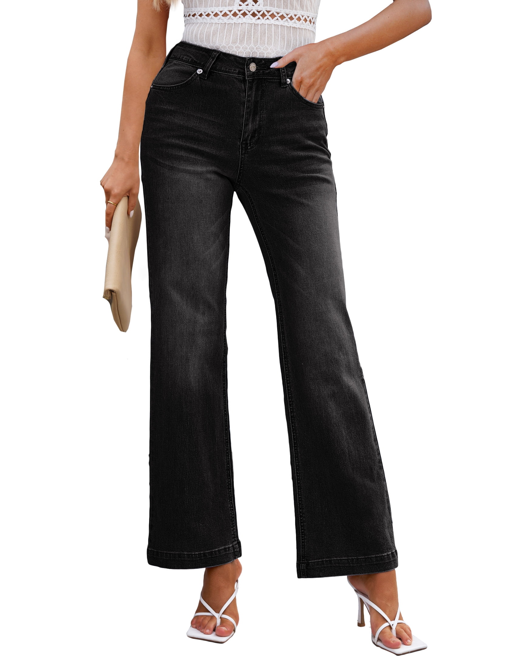 Vetinee Women's High Waisted Flare Jeans Wide Leg Baggy Bootcut Denim ... Vetinee Women's High Waisted Flare Jeans Wide Leg Baggy Bootcut Denim ...
