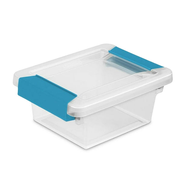 Sterilite Plastic Mini Clip Storage Box Container with Latch Lid, 24 ...