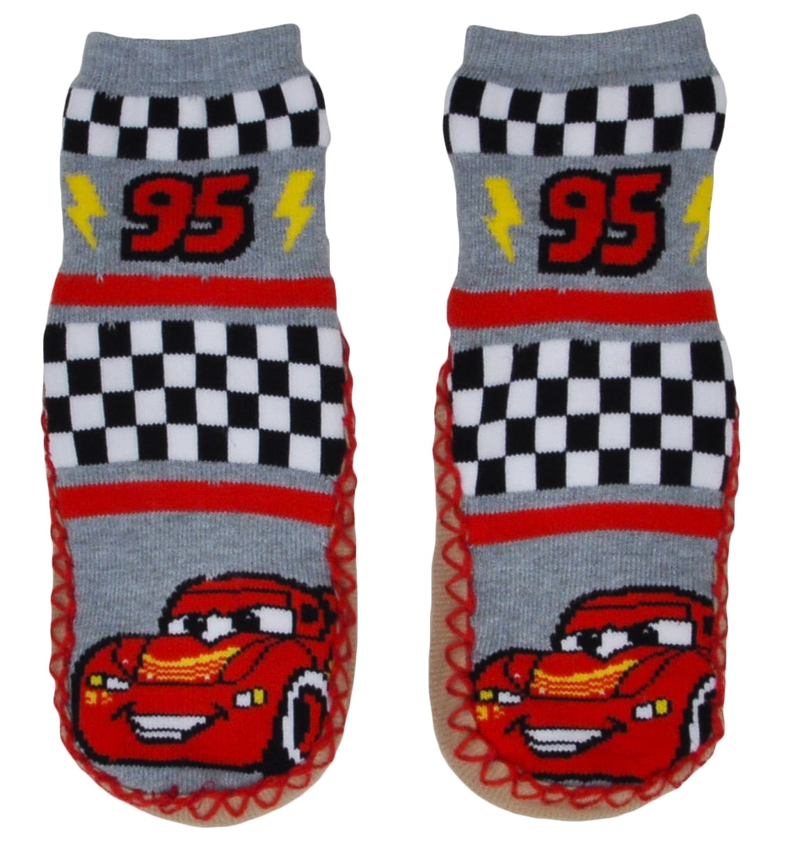 Disney Cars 3 Toddler Boys Fuzzy Slipper Socks Fits Shoe Size 8-10 Red ...