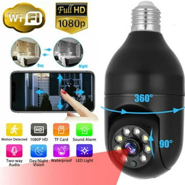 Light Bulb Camera WiFi Outdoor Indoor 1080p 360 Degree Panoramic Smart ...
