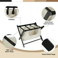Ecomex Set of 4 Wood Luggage Rack with Laundry Bag, Folding Suitcase ...