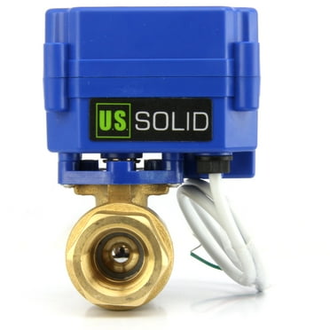 U.S. Solid Motorized Ball Valve, 3/4 inch Brass 85-265V AC 2-Wire Auto ...