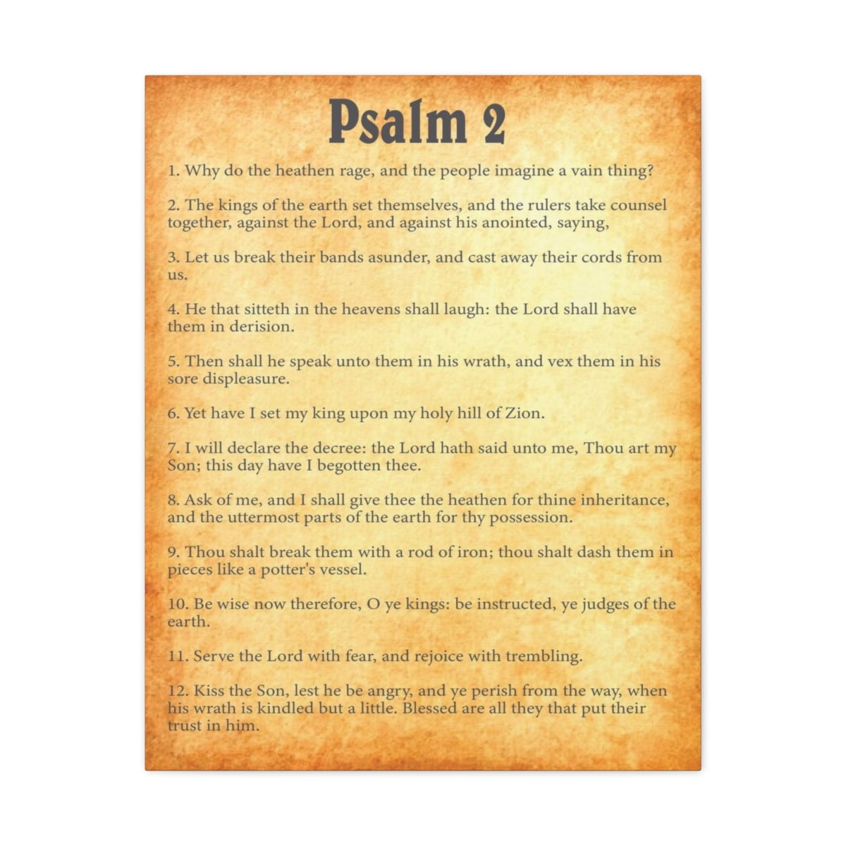 Scripture Walls Psalm 2 Chapter Gold Bible Canvas Christian Wall Art ...