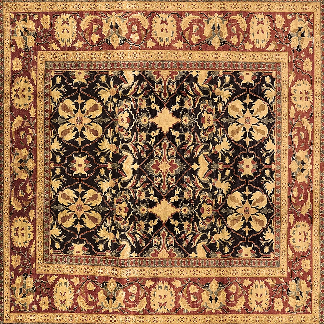 Ahgly Company Indoor Square Oriental Brown Industrial Area Rugs, 3 ...