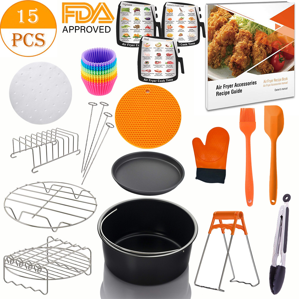 Jrickss Air Fryer Accessories 8 Inch 15 PCS FIT For 3 7 4 2 5 3 5 5 5 8 Jrickss Air Fryer Accessories 8 Inch 15 PCS FIT For 3 7 4 2 5 3 5 5 5 8