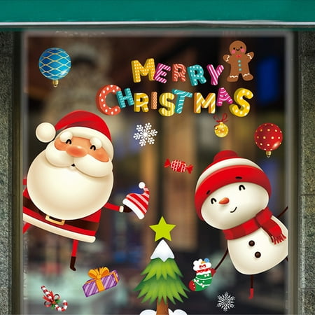 Christmas Window PVC Sticker Christmas Self-Adhesive Window Decor Self ...