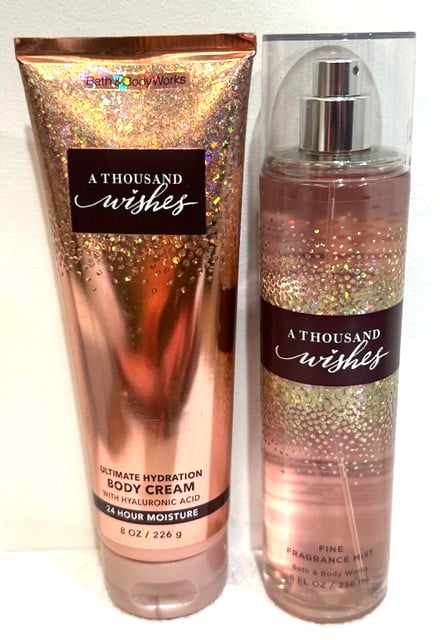 Bath & Body Works A Thousand Wishes Duo (Body Cream and Fine Fragrance ...