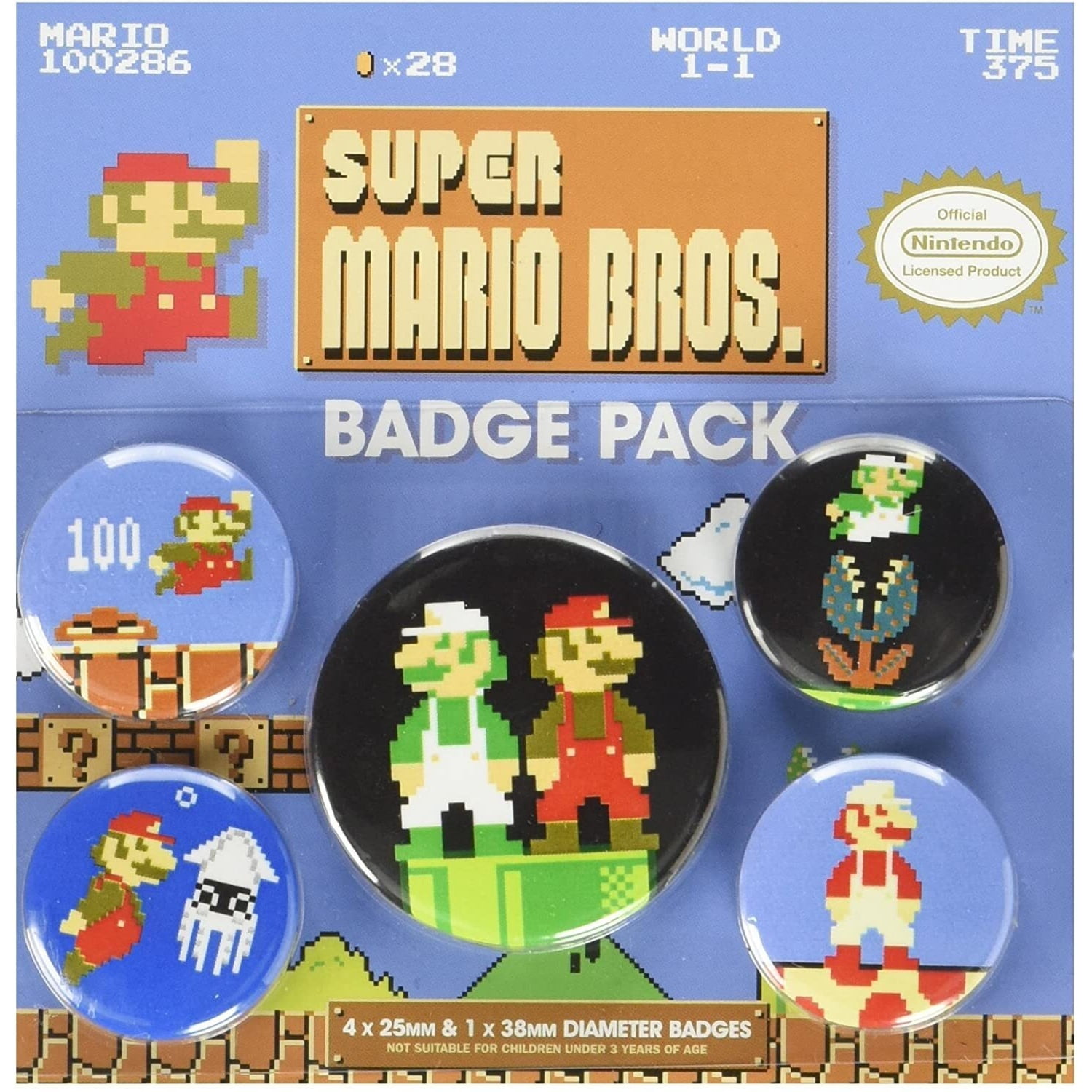 Super Mario Button Set (Pack of 5) - Walmart.com