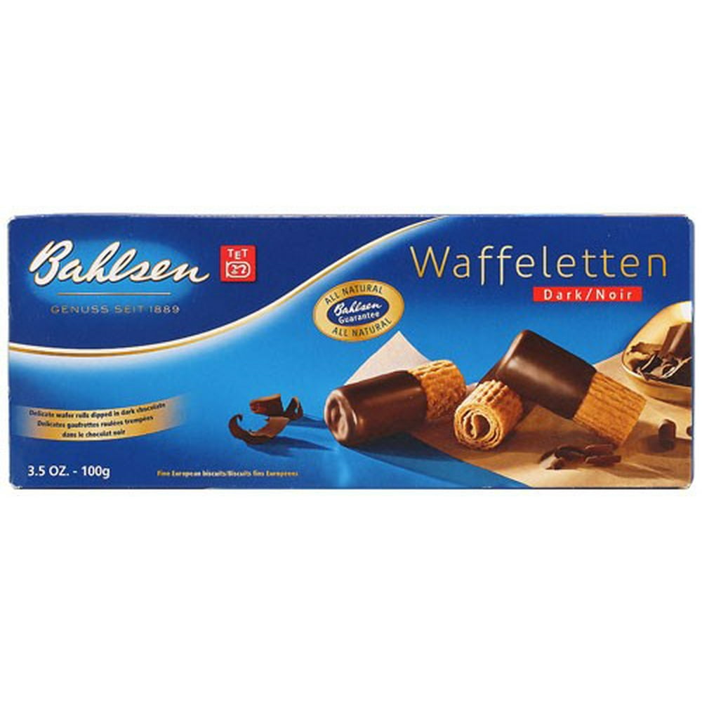 Bahlsen Waffeletten Cookie Rolls Dark Chocolate 3.5 oz - Walmart.com ...