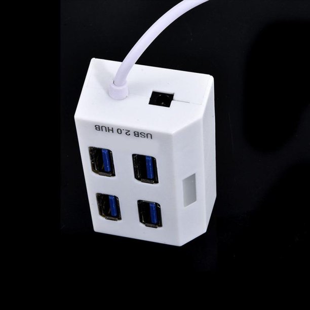 USB 2.0 Hub High Speed 4 Ports Multiple Plug-and-play Adapter PC ...