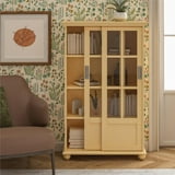 Ameriwood Home Aaron Lane Bookcase with Sliding Glass Doors, Golden ...