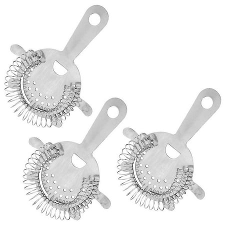 (set Of 3) 4-prong Cocktail Bar Strainer, Stainless Steel Hawthorne ...