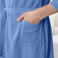 APEXFWDT Men's Waffle Knit Bathrobe Lightweight 3/4 Sleeve Mid Length ...