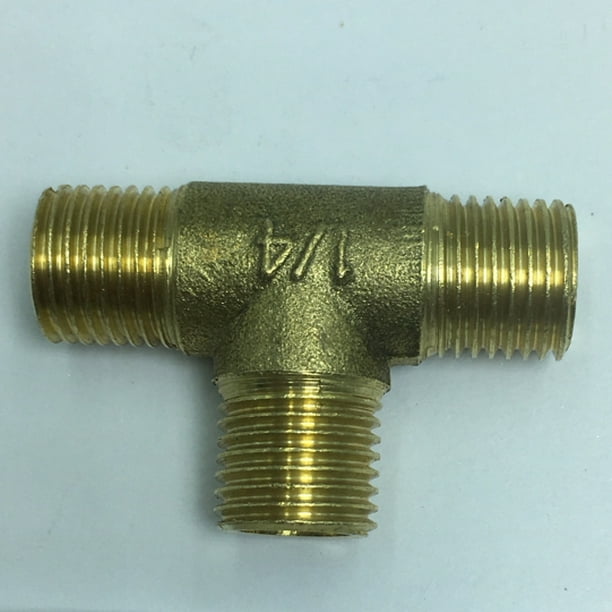 T Tee Intersection Brass Fitting, Male Thread Connector for Fuel / Air ...