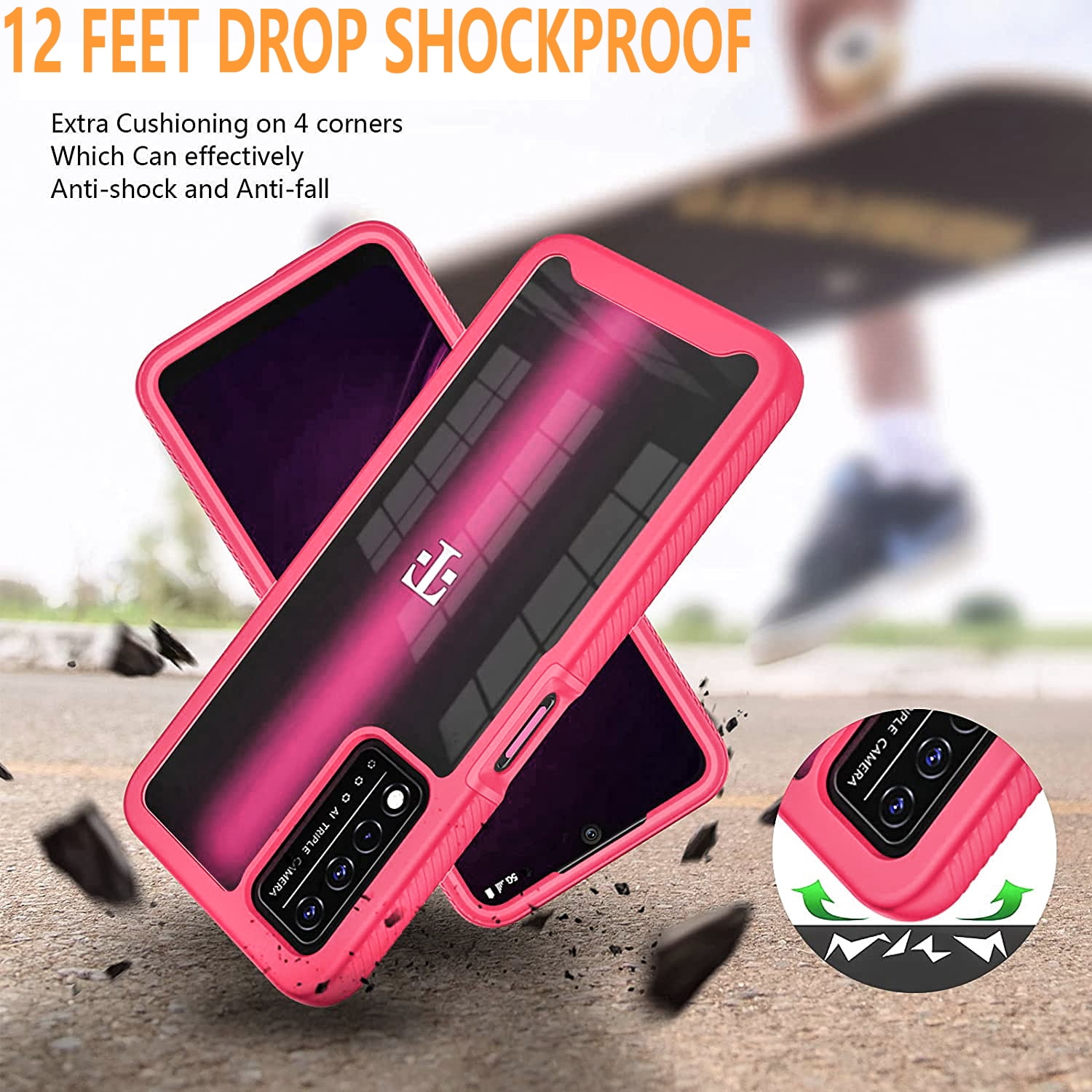 T-Mobile Revvl V+ 5G Phone Case, [Not Fit Revvl 4/5G] 12 feet Drop Test ...