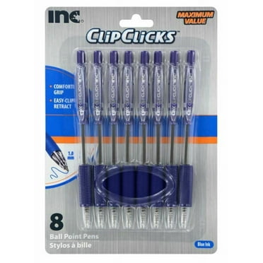 INC Comfort Grip Ball Point Pens - 8 Pack, Black Body with Black Ink ...