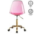 Urban Shop Acrylic and Metal Rolling Office Chair, Hot Pink with Gold ...