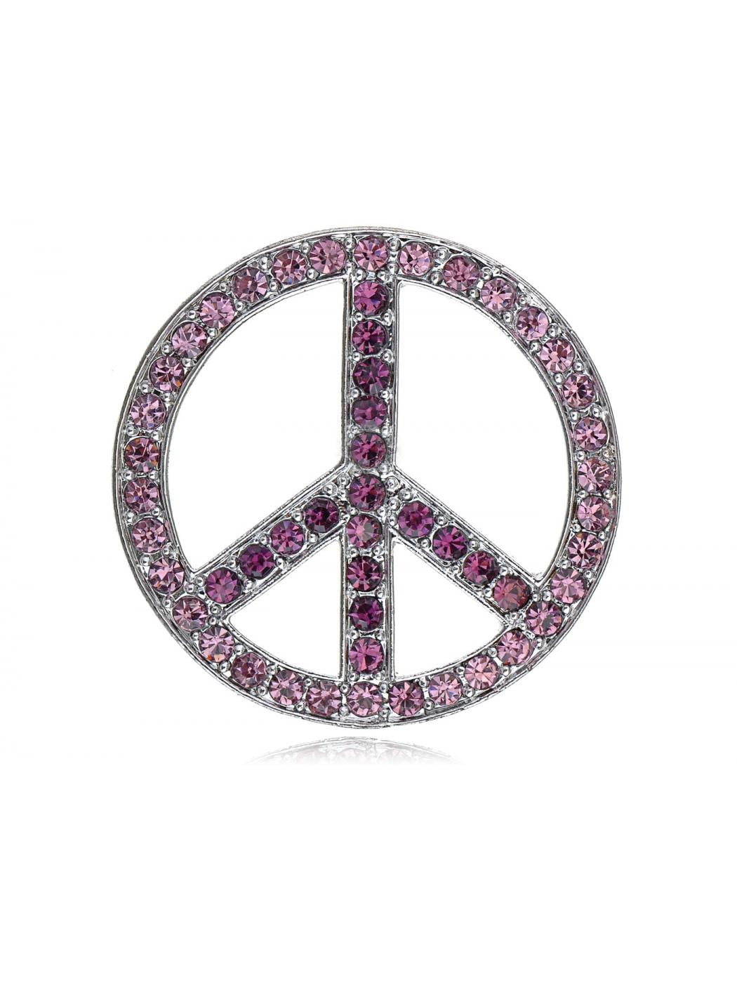 Purple Crystal Rhinestone Peace Sign Pin Fashion Jewelry Brooch ...